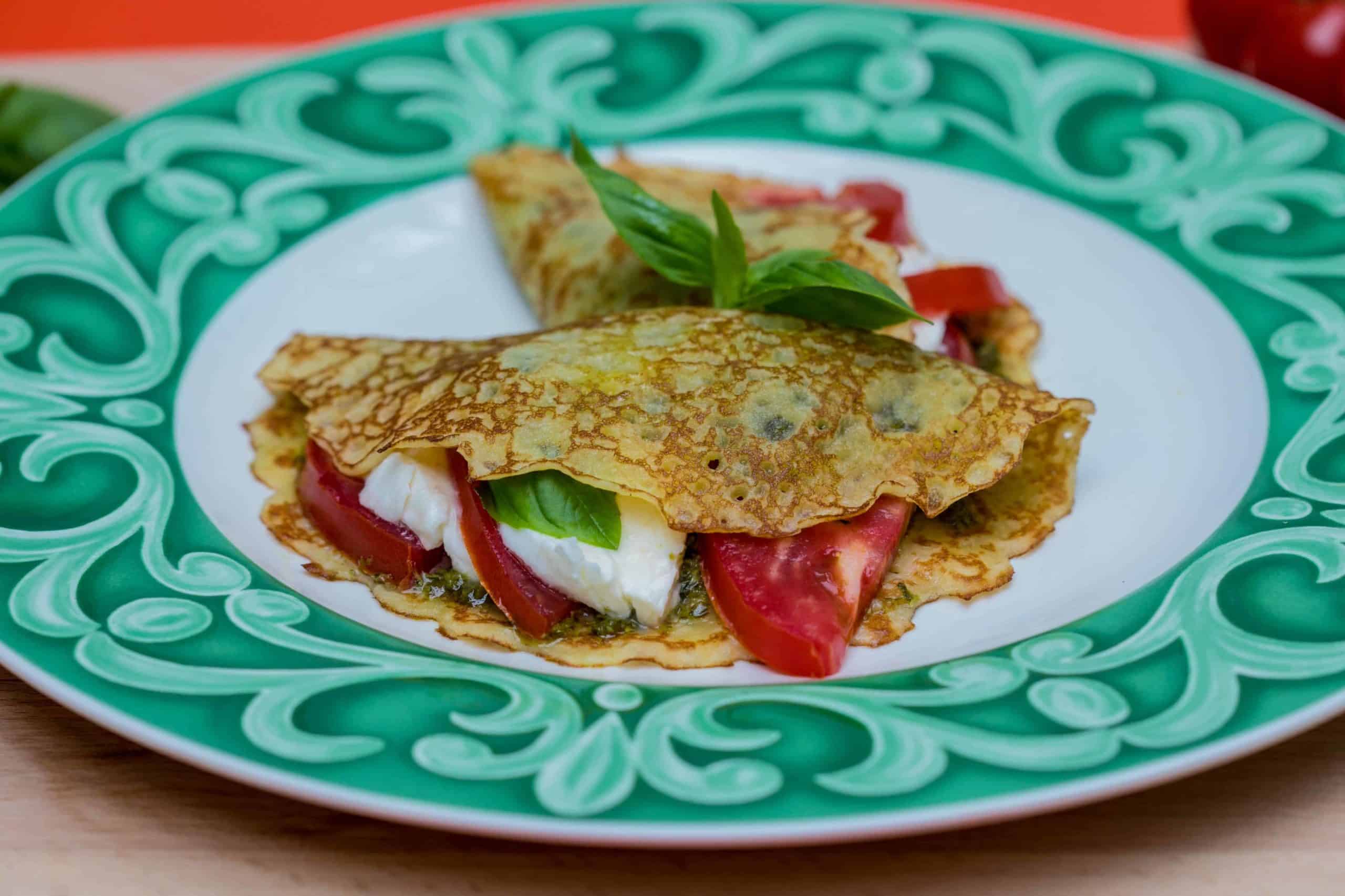 Caprese Crêpes with Pesto - Vanilla Bean Cuisine recipe