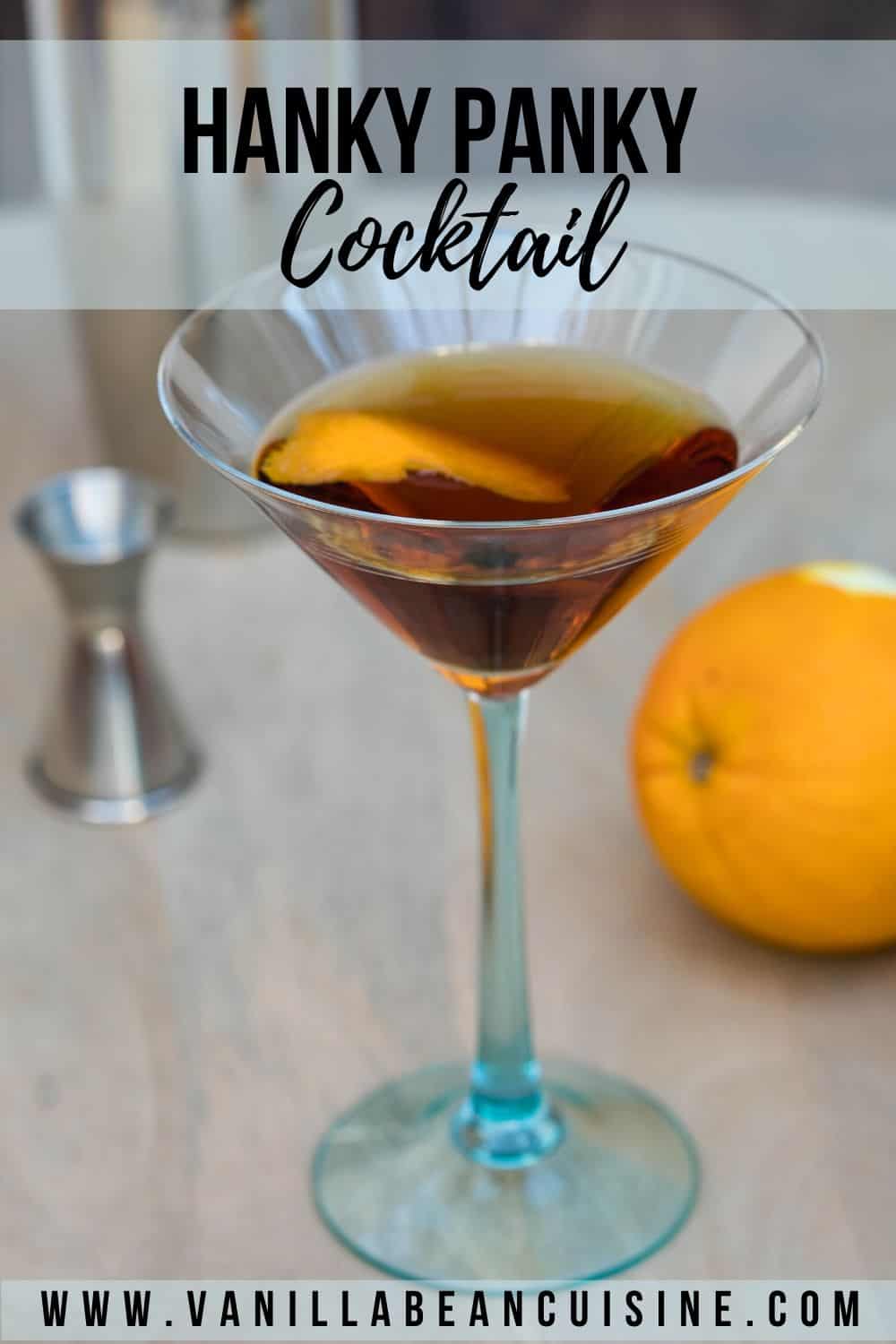 Hanky Panky Cocktail - Vanilla Bean Cuisine entertaining recipes