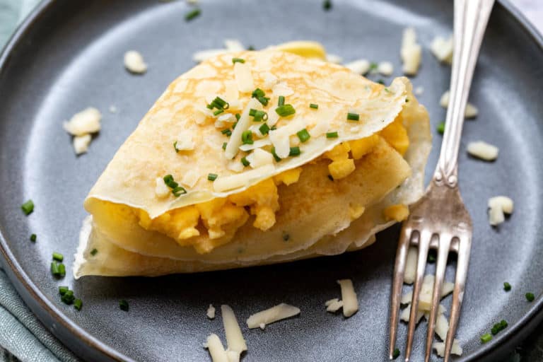 Breakfast Crêpes with Eggs and Cheddar - Vanilla Bean Cuisine