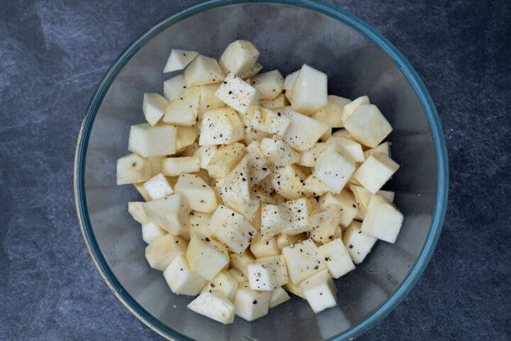 Roasted Celeriac with Truffle Oil - Vanilla Bean Cuisine vegetarian recipes