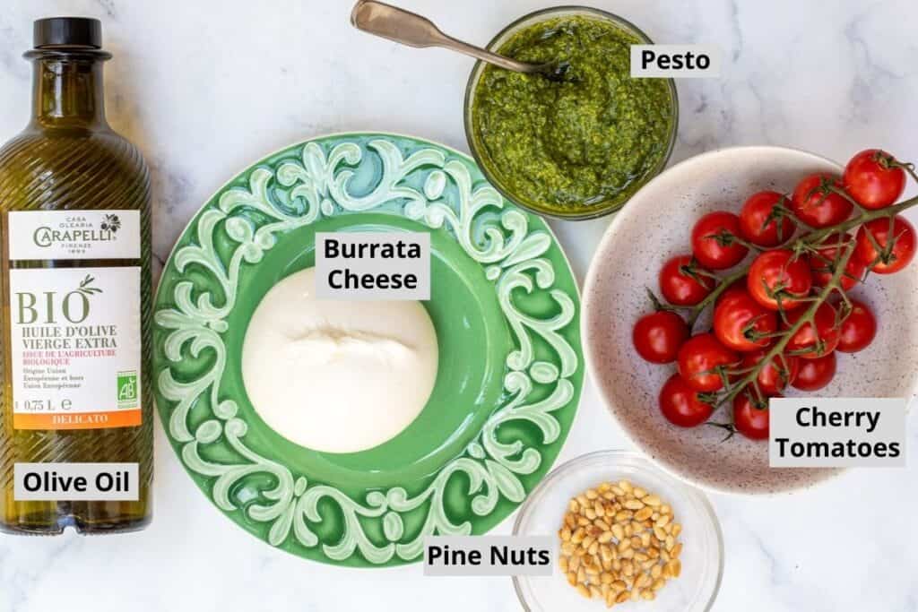 Burrata with Tomatoes and Pesto - Vanilla Bean Cuisine