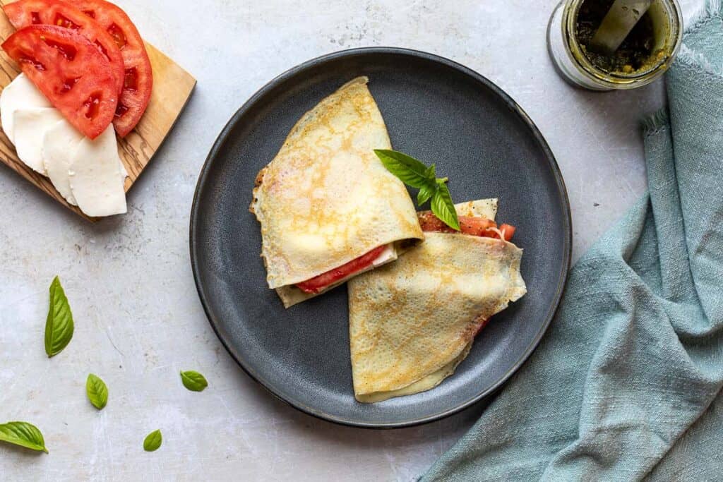Caprese Crêpes with Pesto