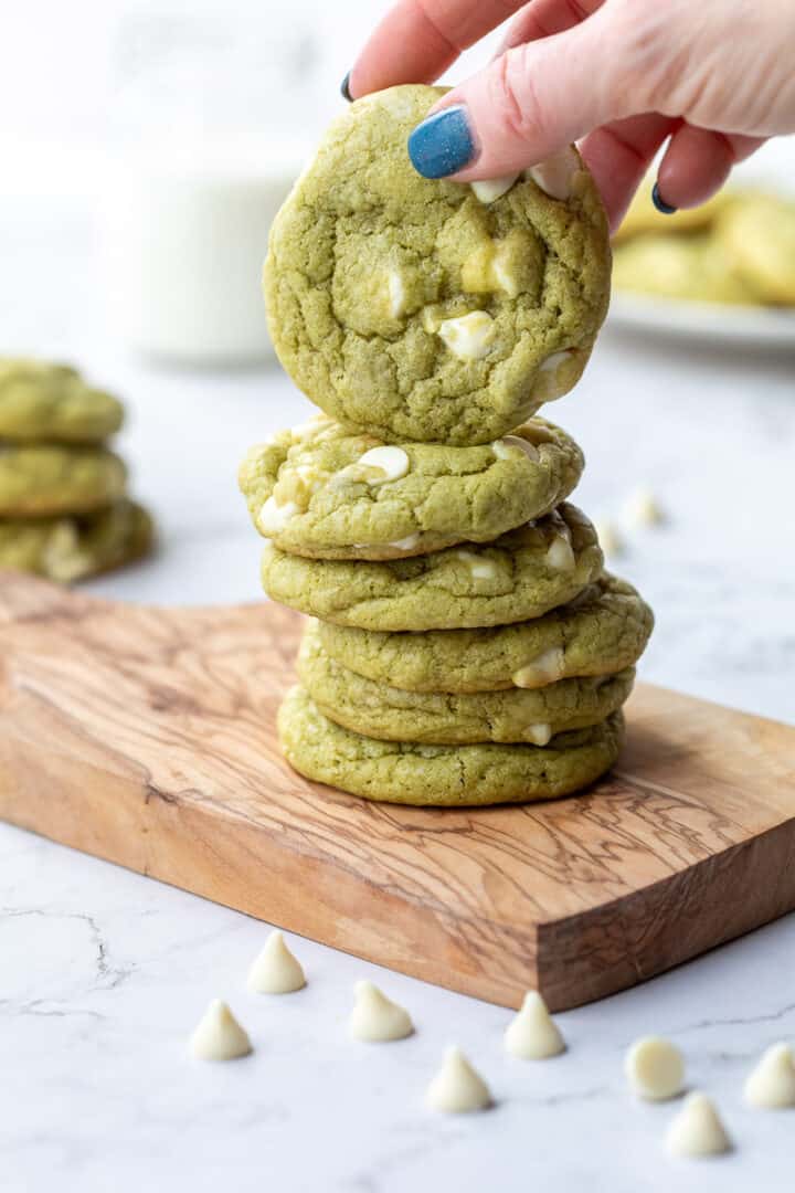 Chewy Matcha White Chocolate Cookies - Vanilla Bean Cuisine