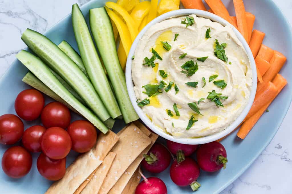 Creamy Roasted Garlic Hummus - Vanilla Bean Cuisine