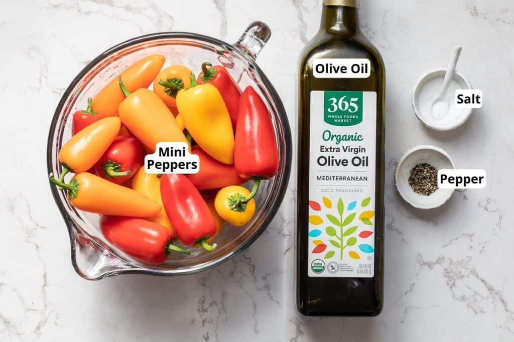 4-Ingredient Roasted Mini Peppers - Vanilla Bean Cuisine