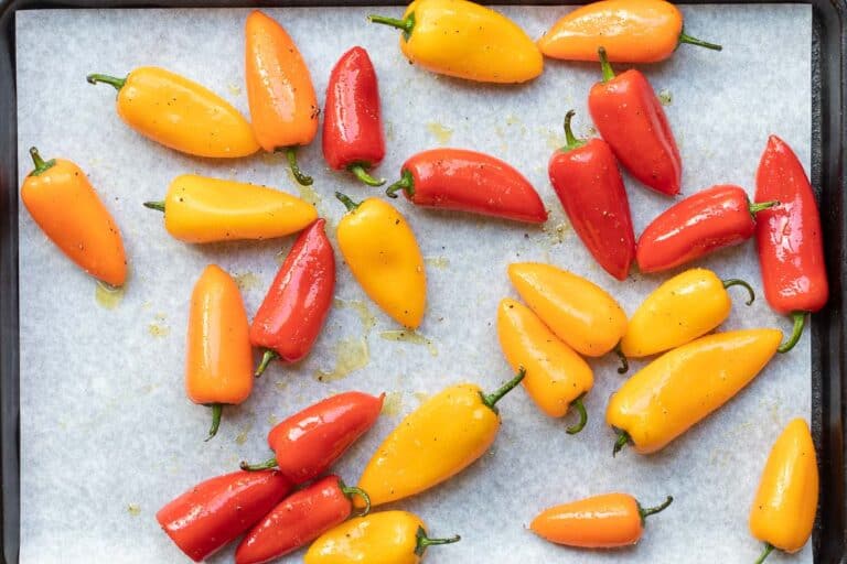 4-Ingredient Roasted Mini Peppers - Vanilla Bean Cuisine