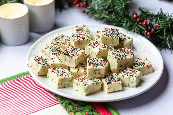 Easy Christmas Sugar Cookie Fudge - Vanilla Bean Cuisine