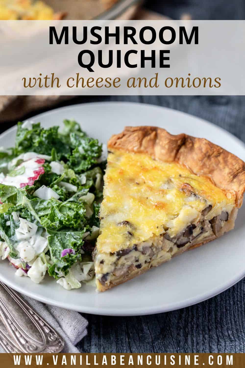 Mushroom Quiche with Cheese and Onion