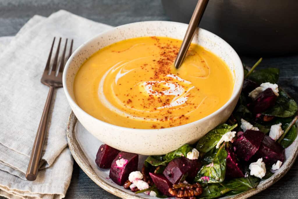 Creamy Roasted Butternut Squash Bisque - Vanilla Bean Cuisine