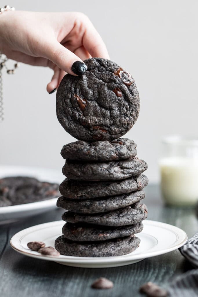 Black Cocoa Cookies with Chocolate Chips - Vanilla Bean Cuisine