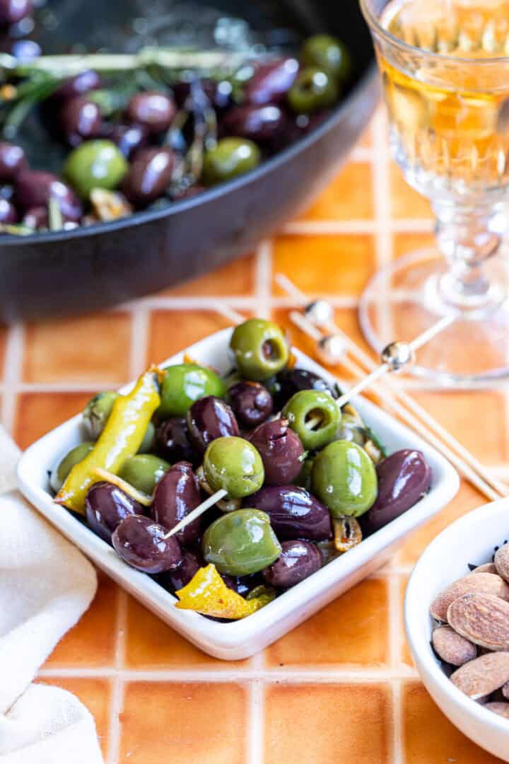 Easy Marinated Olives with Citrus and Rosemary - Vanilla Bean Cuisine